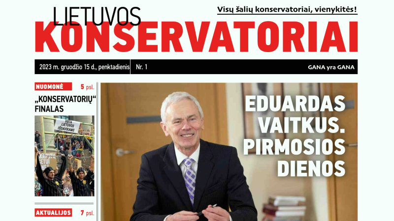 Dienos šviesą išvydo pirmasis leidinio „Lietuvos konservatoriai ...