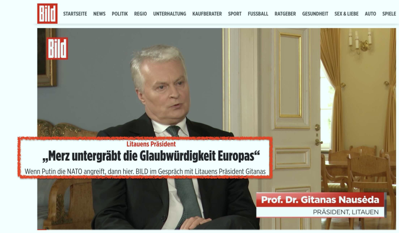 Nausėda žiauriai įgėlė Vokietijos kancleriui: Merz kenkia Europos ...